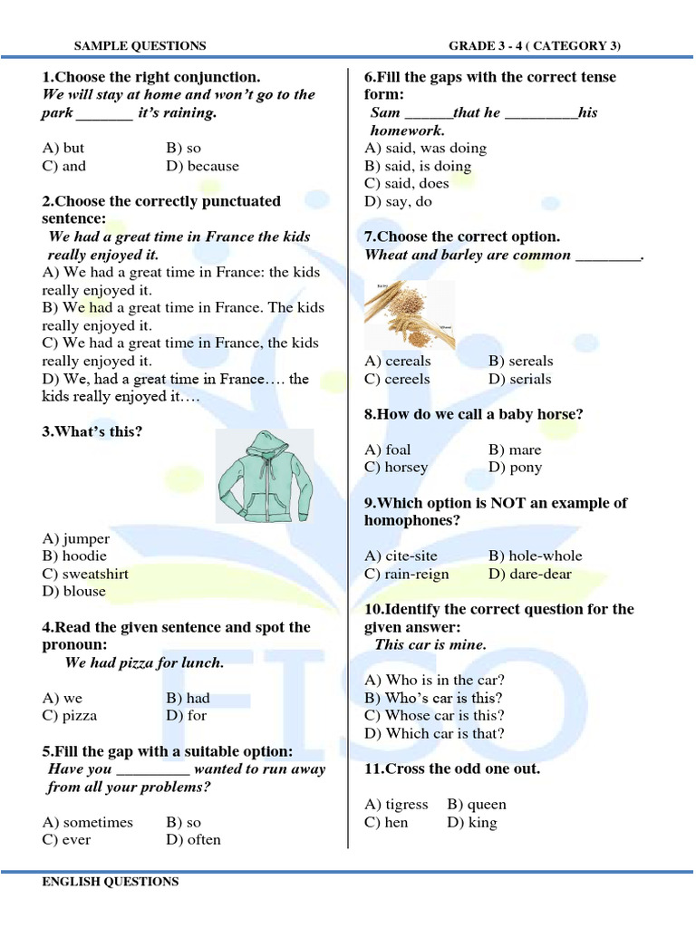 ENGLISH Category 3 3 4 - Grades | PDF