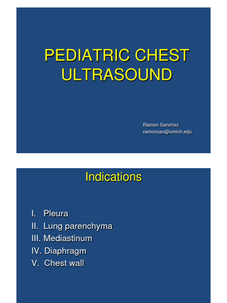 Pediatric Chest Ultrasound Guide | PDF | Art