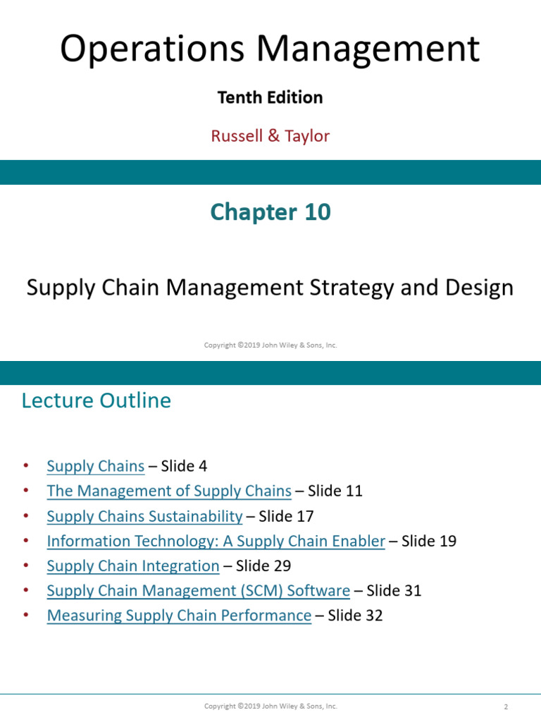 Russell - OM10 - c10 - Supply Chain Management - Lecture - Powerpoint ...