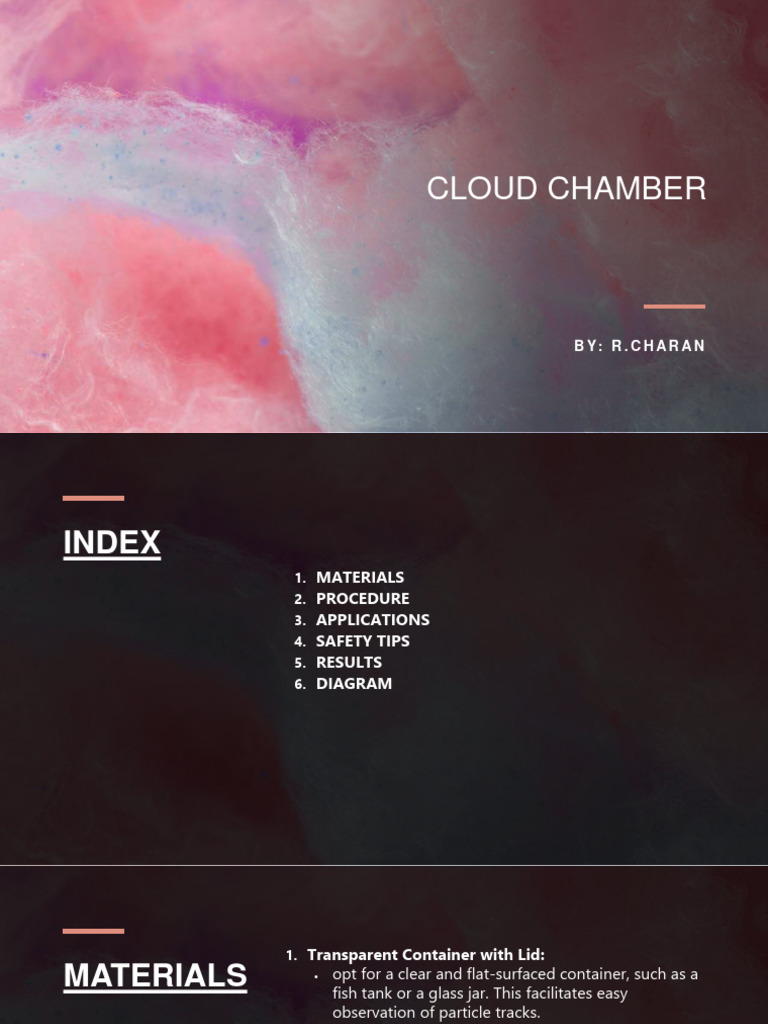 Build a Cloud Chamber Experiment | PDF