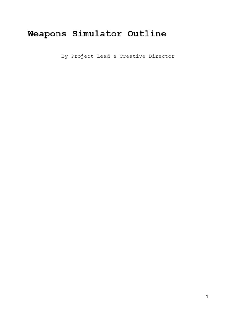 Weapons Simulator Layout | PDF | Game Design | Gaming