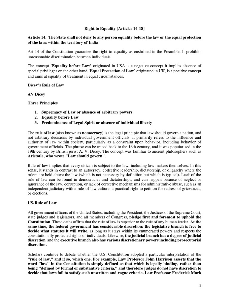 Understanding Equality and Rule of Law | PDF | Rule Of Law | Justice