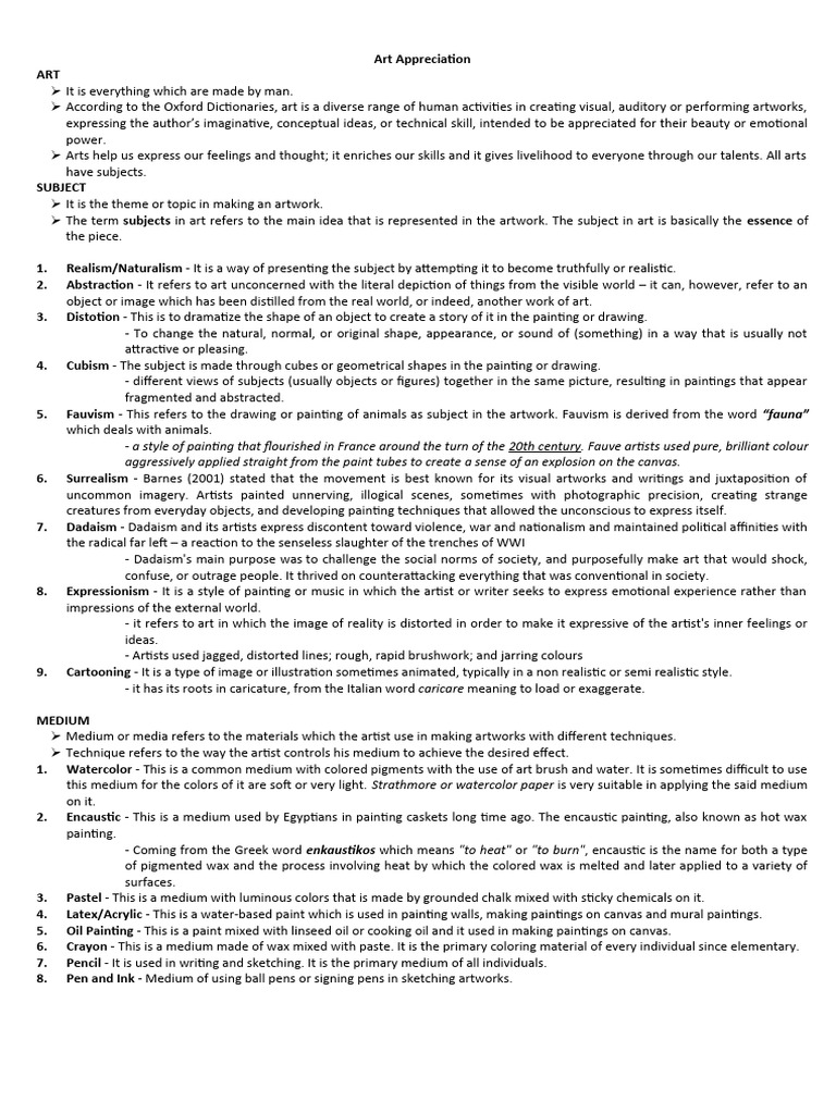 Art Appreciation | PDF