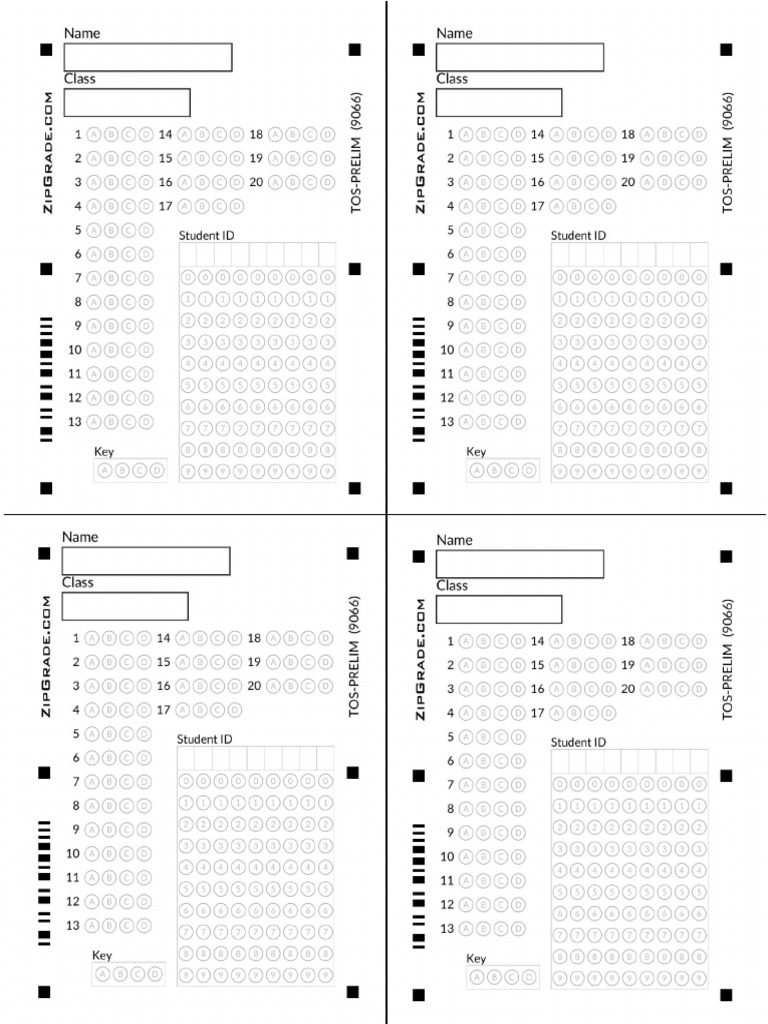 Prelim Answer Sheet | PDF