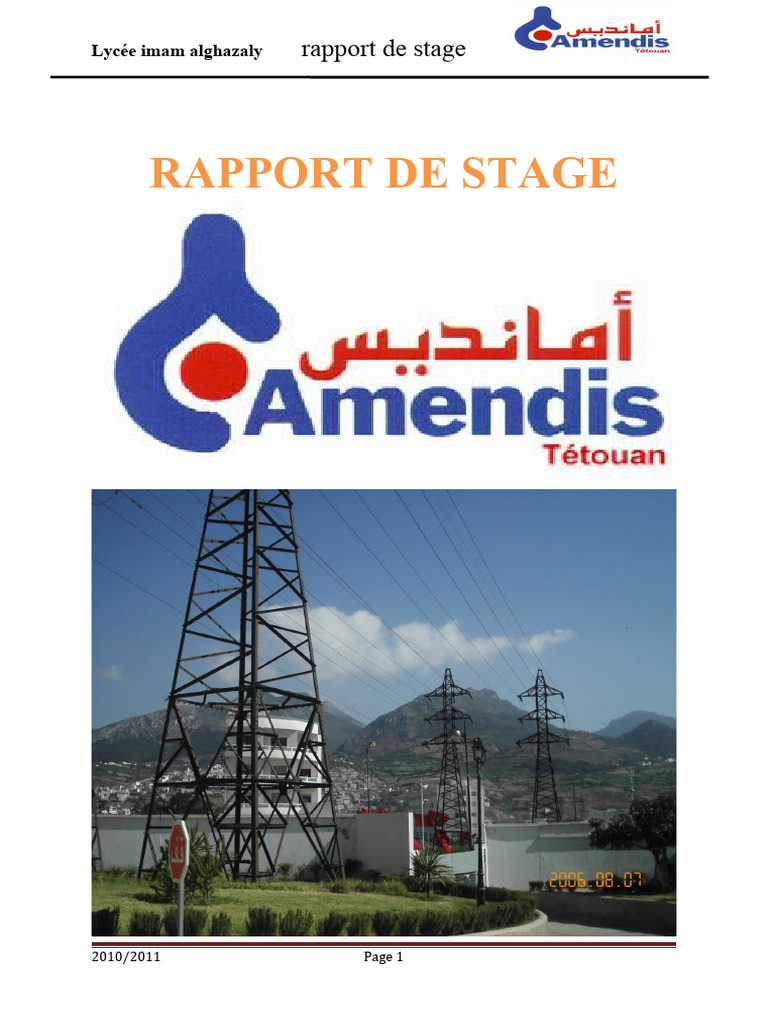 Rapport de Stage chez Amendis Tétouan | PDF