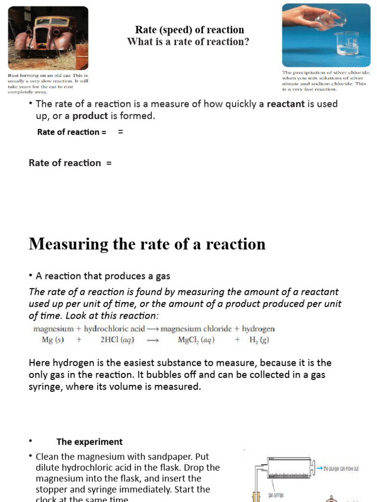 New Rate of Reaction Year 9 | PDF | Reaction Rate | Chemical Reactions