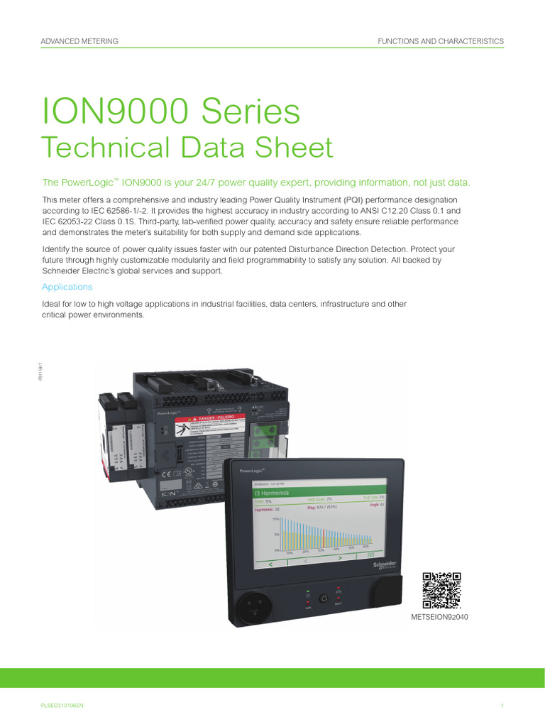 Datasheet Ion9000 | PDF | Ac Power | Computer Network