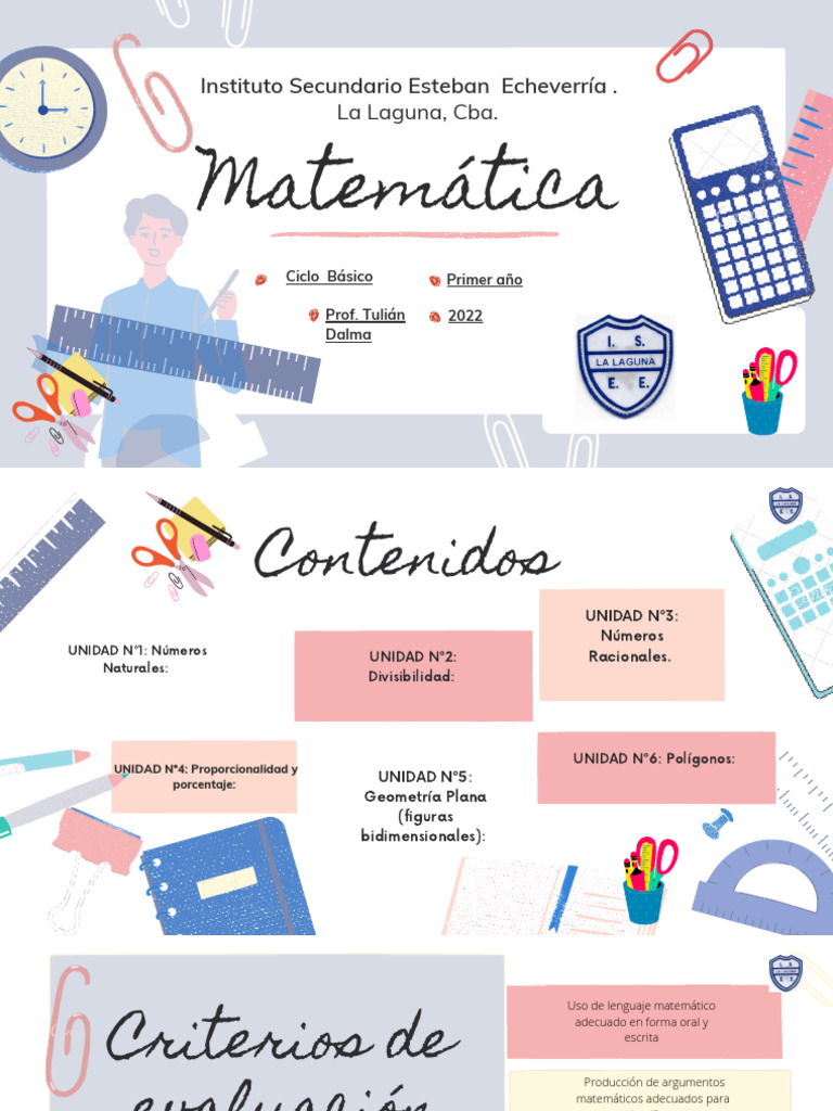 Cuadernillo Matemática Primer Año 2022 . Listo | PDF | División (Matemáticas) | Ángulo