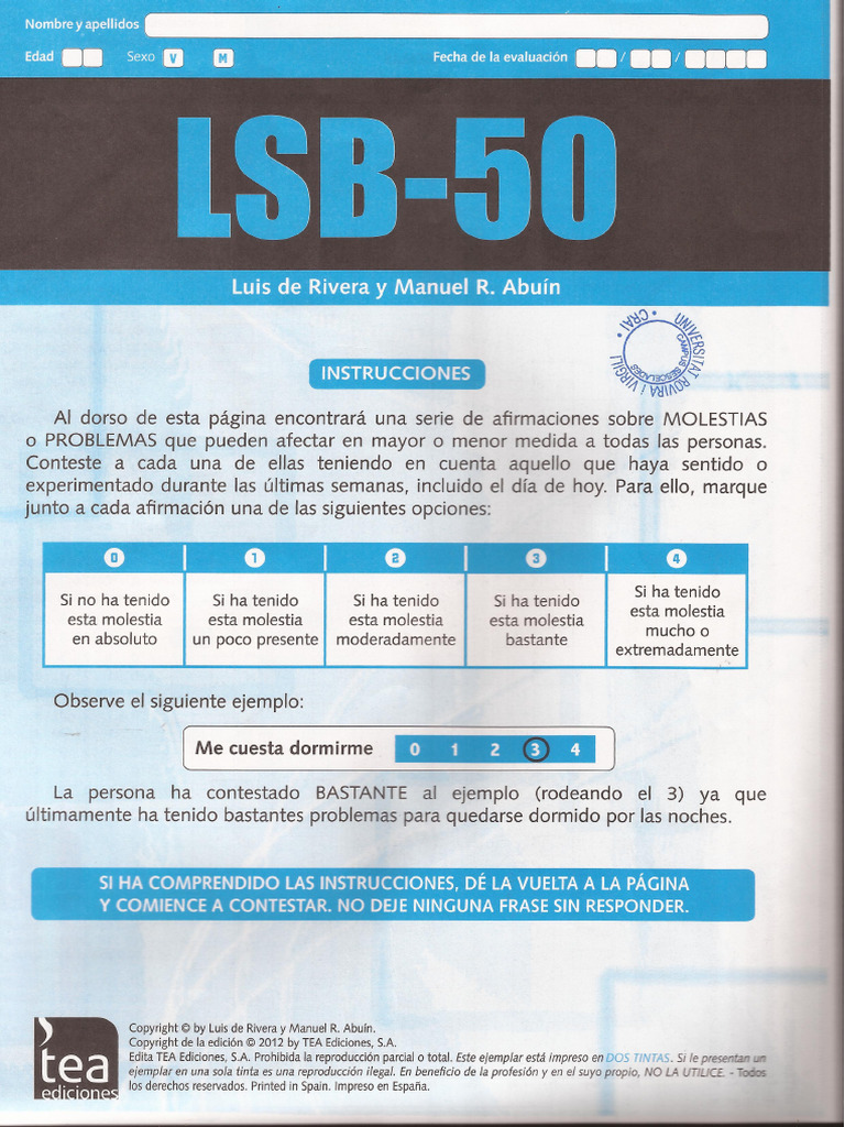 LSB 50 Cuestionario | PDF