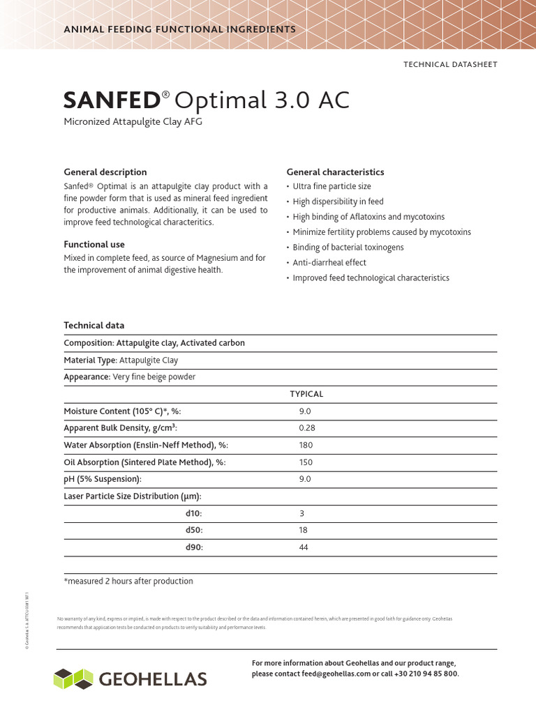 Geohellas - SANFED Optimal 3AC - TDS - 1.187.1 (EN) | Download Free PDF | Clay | Chemistry