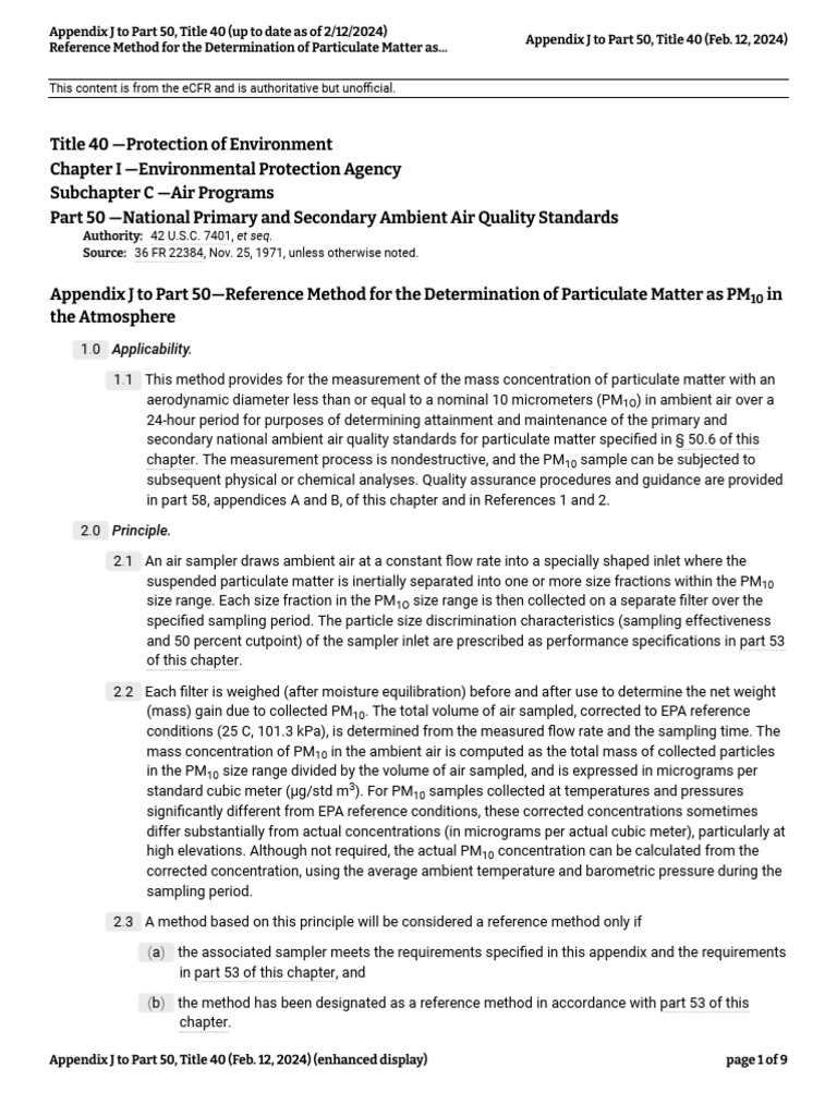 AEN-DE-16-Appendix J To Part 50 - Title 40 (Up To Date As of 2-12-2024 ...