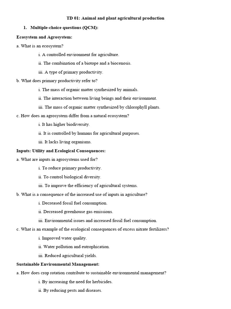 TD 01-Quesions | PDF | Wellness | Science & Mathematics