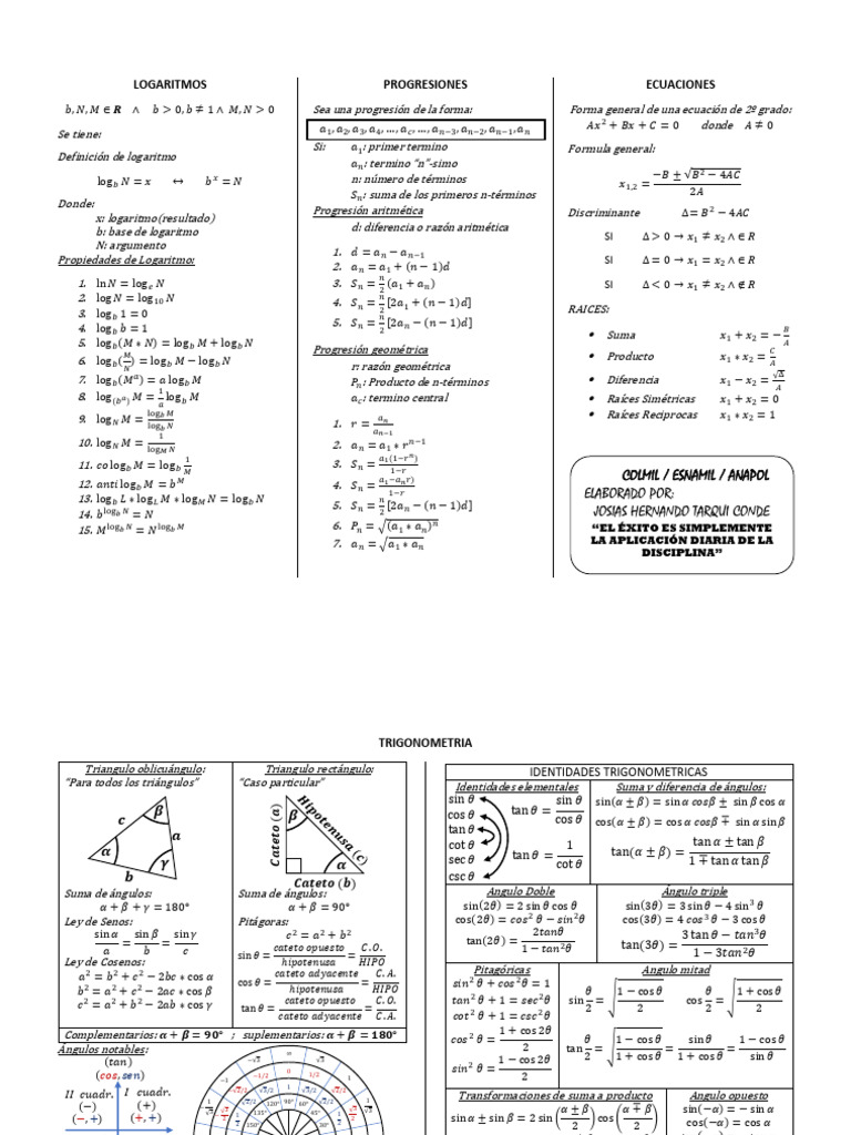 Formularios Mate | PDF