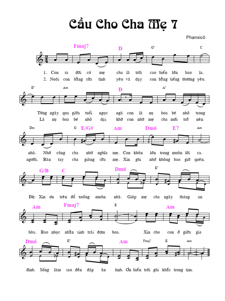 Cau Cho Cha Me 7 Phanxico | PDF