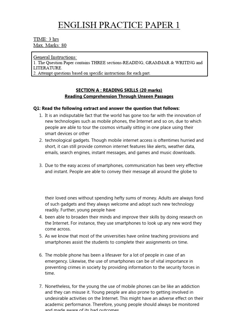 Practice Paper 1 | PDF