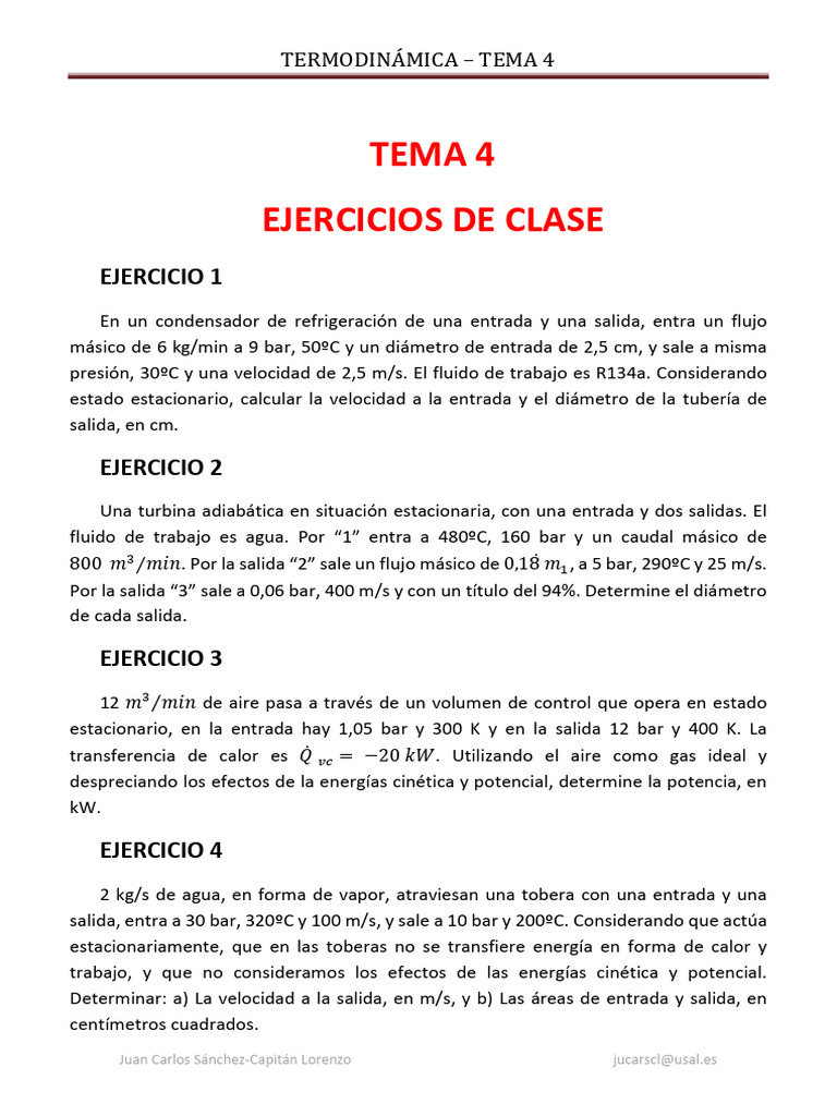 Ejercicios Tema 4 | PDF | Gases | Calor