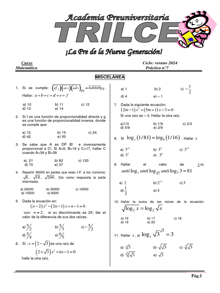 Miscelanea de Matematica | PDF