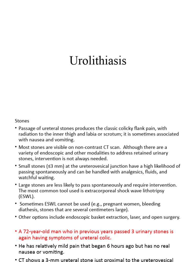 Urolithiasis | PDF | Clinical Medicine | Medical Specialties