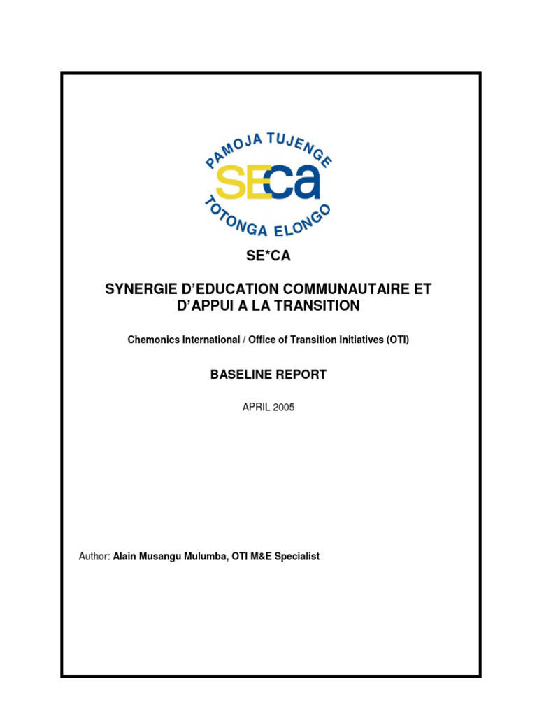 SECA Baseline 2005 Revised | PDF | Social Science