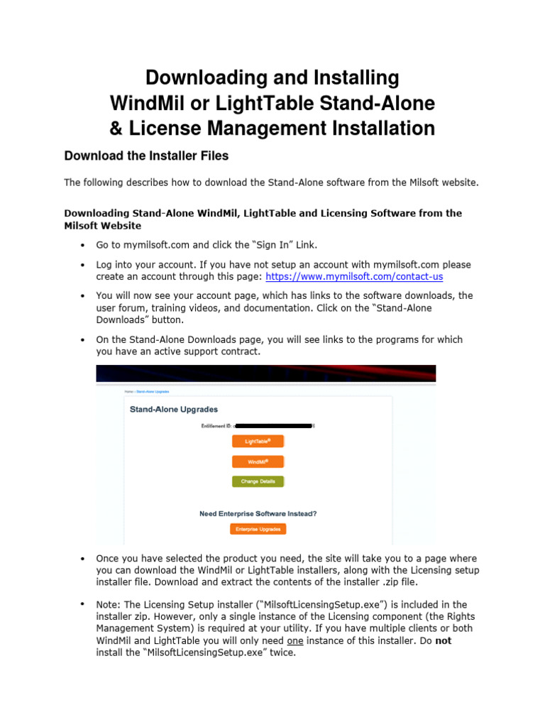 WindMil and LightTable Stand-Alone Installation | PDF