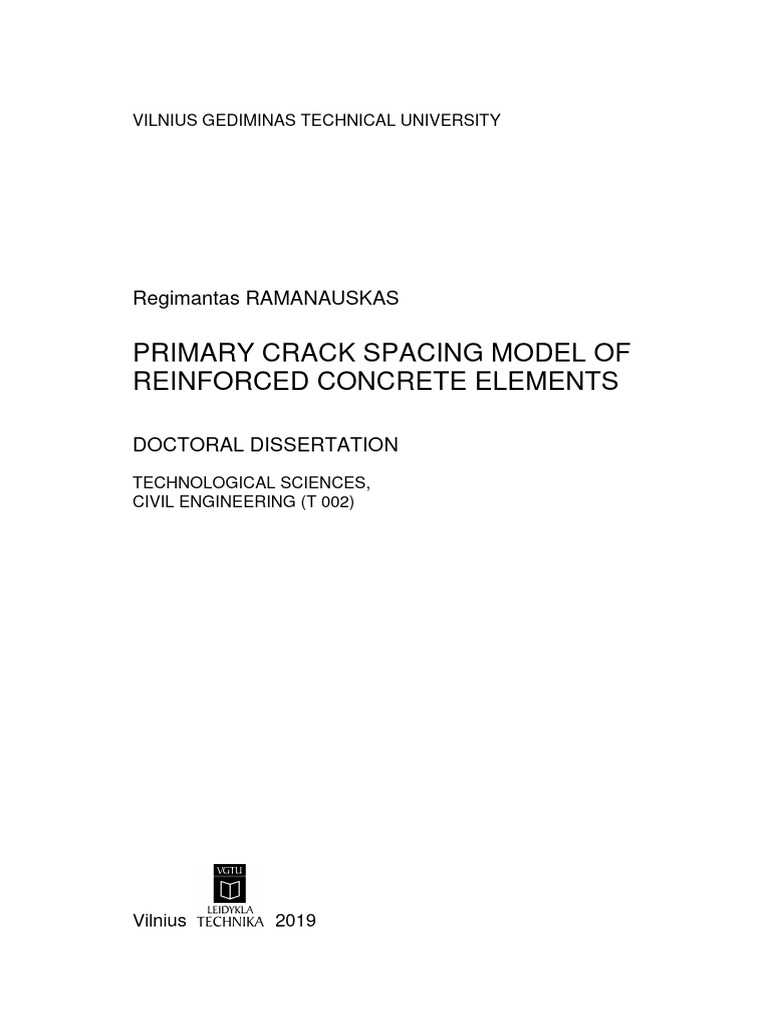Primary Crack Spacing Model Of Pdf Fracture Reinforced Concrete