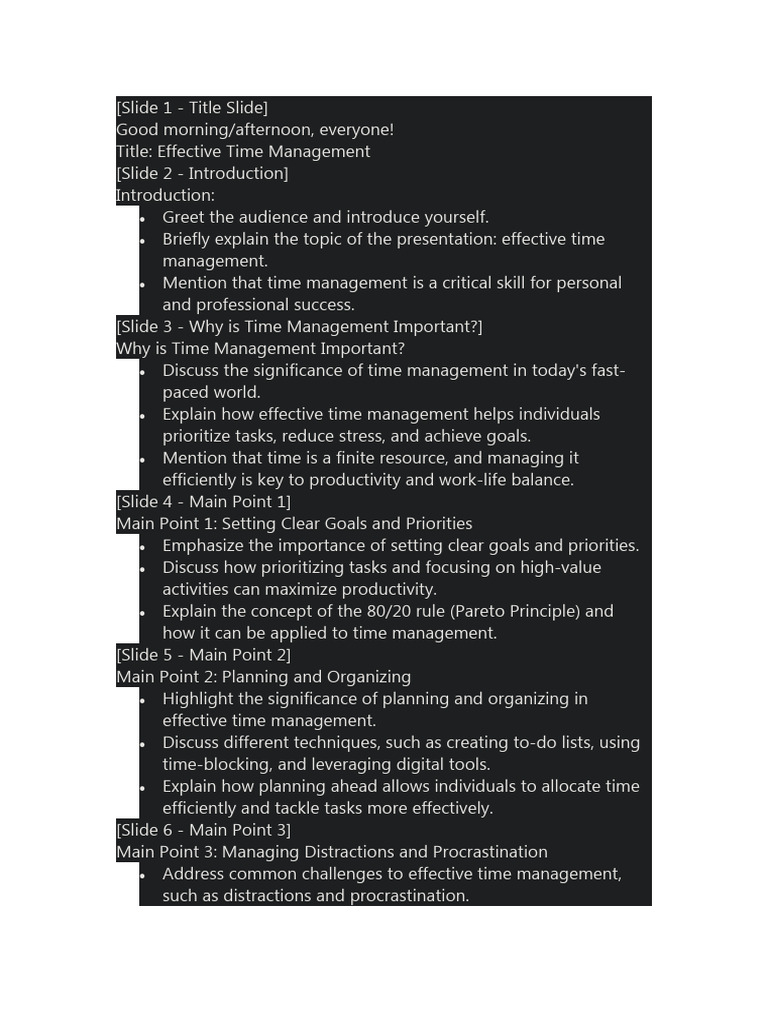 Effective Time Management | PDF | Time Management | Professional Skills