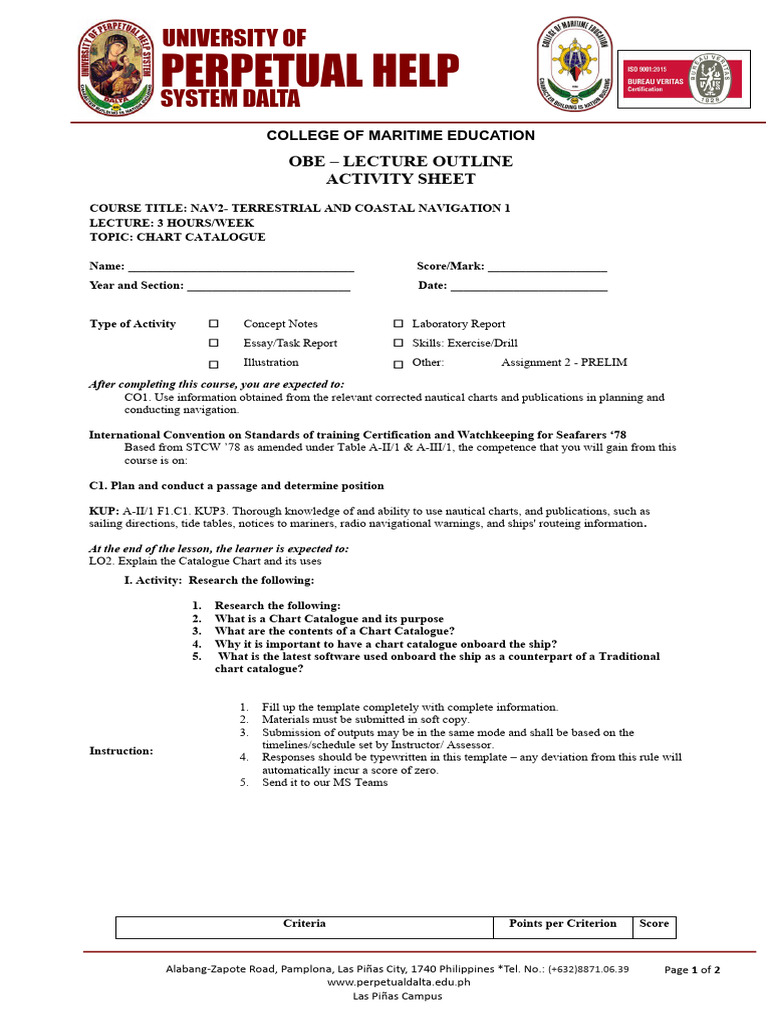 NAV2 - Assignment 2 (PRELIM) | PDF | Navigation | Learning