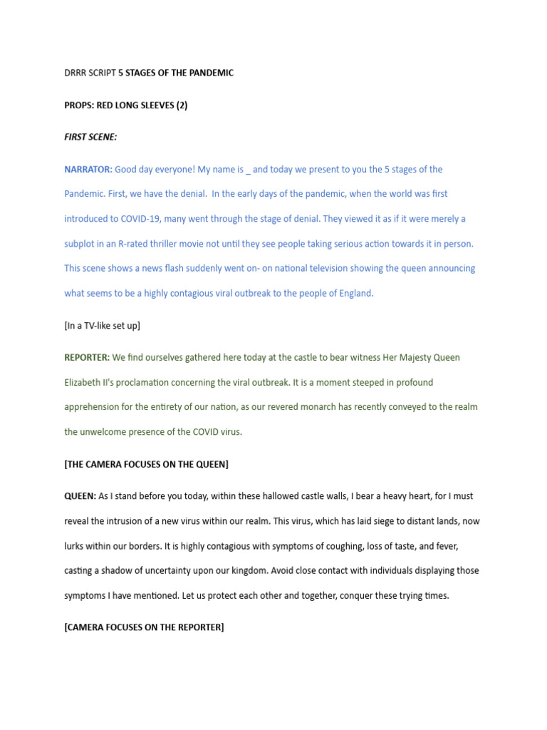 DRRR Script 5 Stages of The Pandemic | PDF | Pandemic