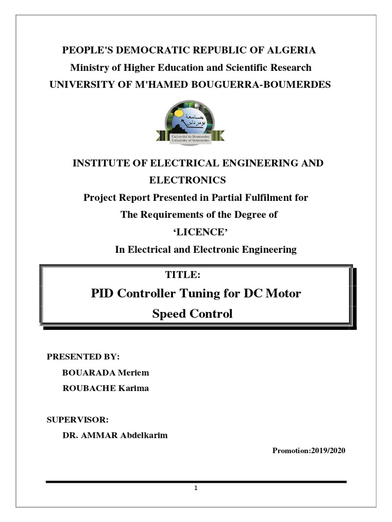 PID Controller Tuning For DC Motor Speed Control | PDF PID Controller Tuning For DC Motor Speed Control | PDF