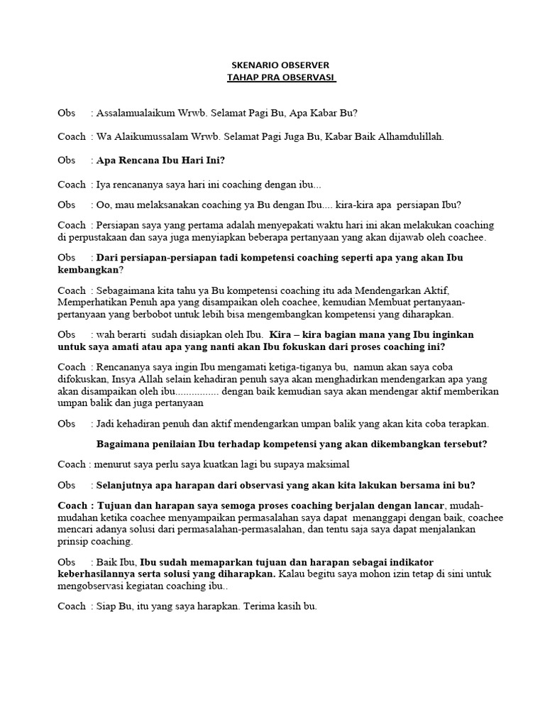 Contoh Percakapan Coaching | PDF