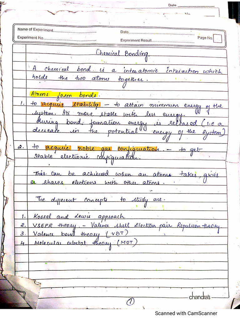 Chemical Bonding 1 | PDF