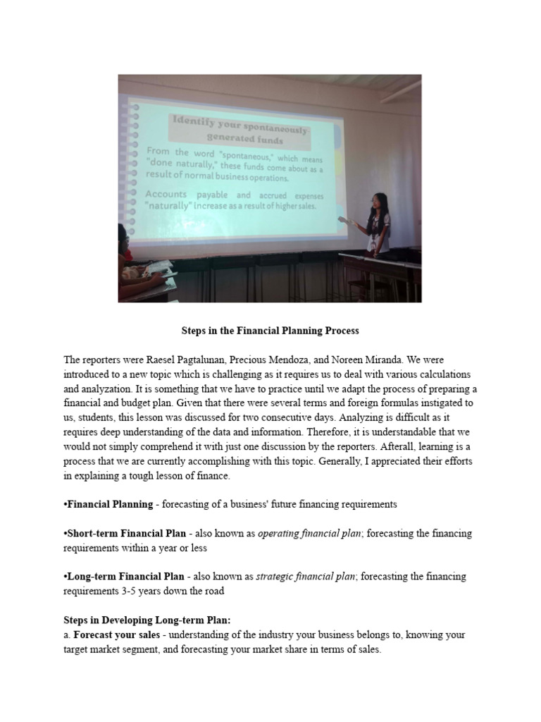 Finance Reflection Group 5 | PDF | Financial Plan | Retained Earnings
