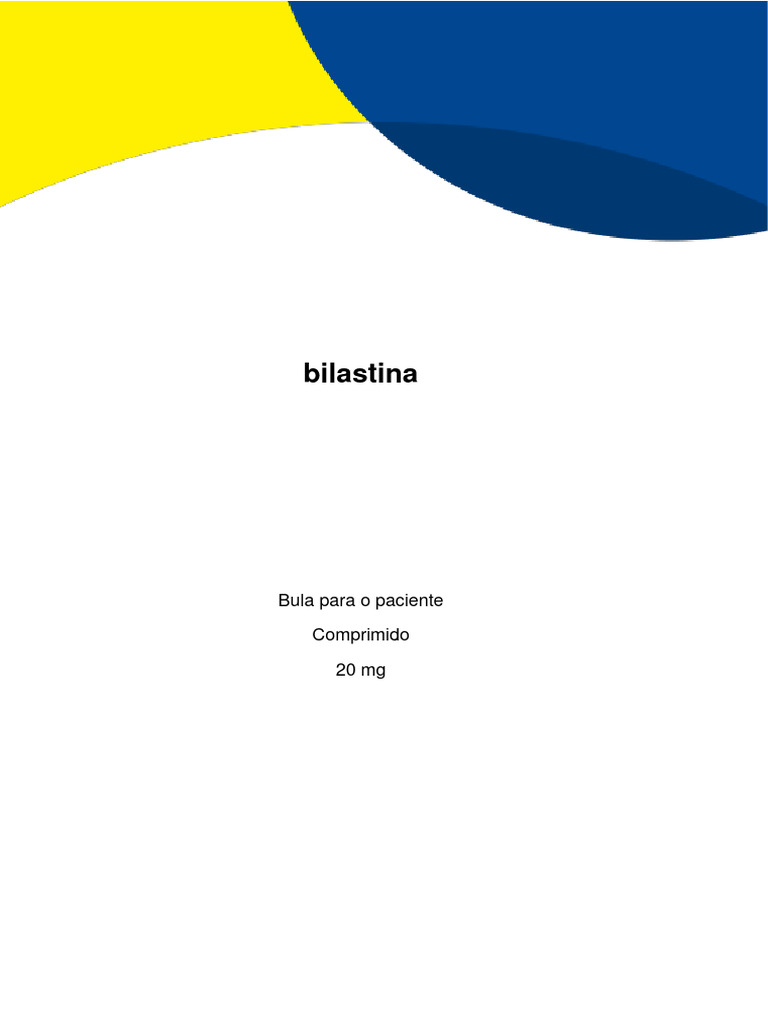 Bula Bilastina | PDF | Causas de morte | Medicina Clínica