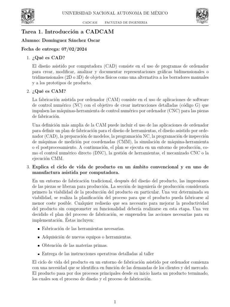 CAD/CAM Conceptos Generales | PDF | Automatización | Control numerico