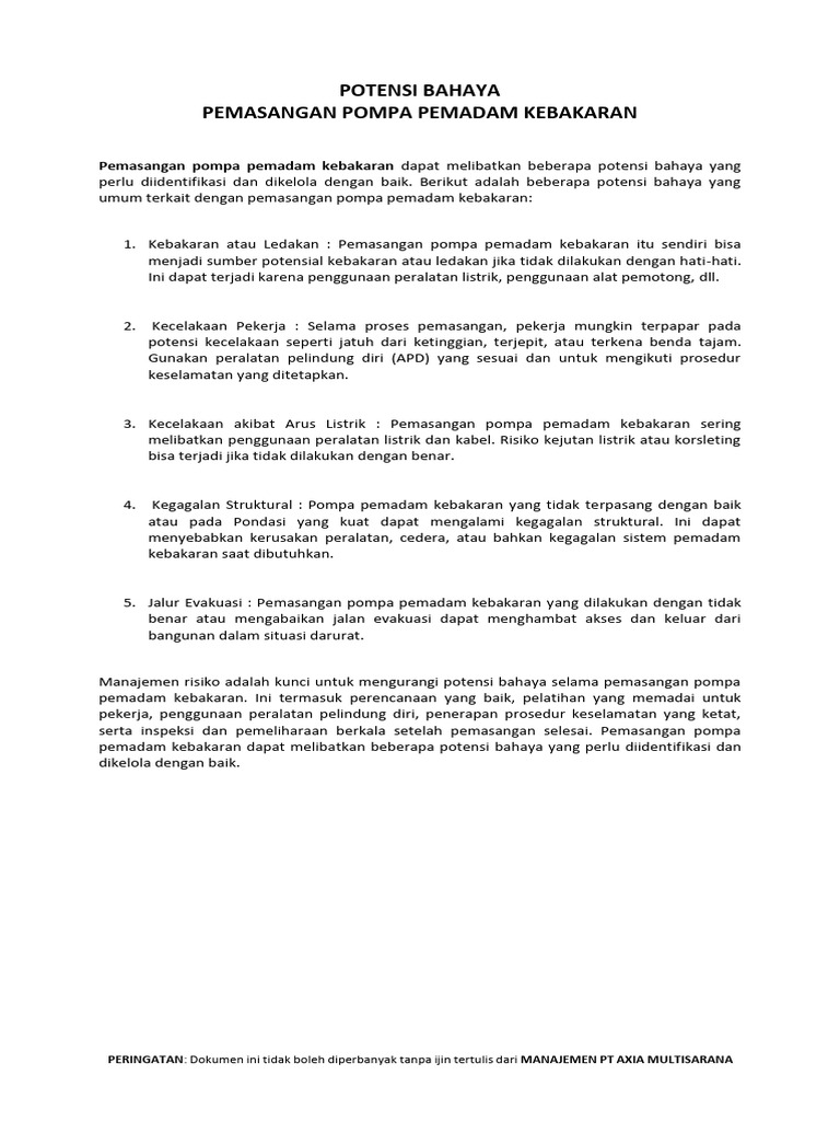 JSA Pompa Damkar-4 | PDF