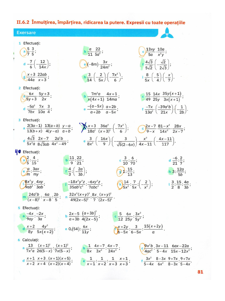 Inmultirea Fractiilor Algebrice | PDF