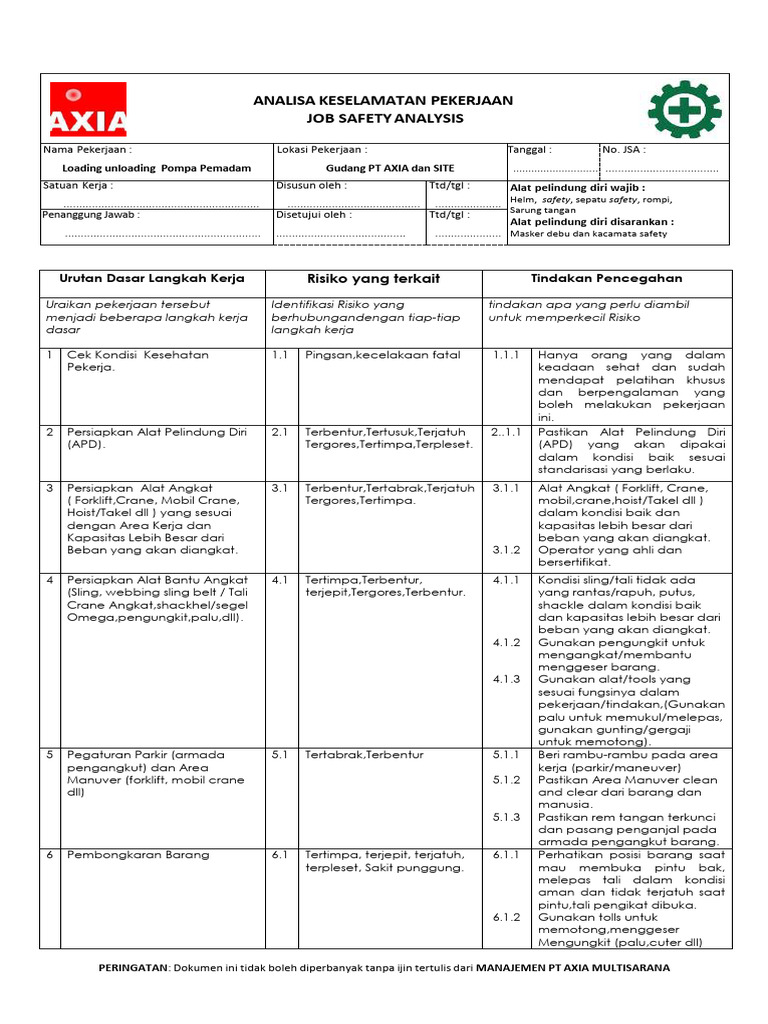 JSA Pompa Damkar-5 | PDF