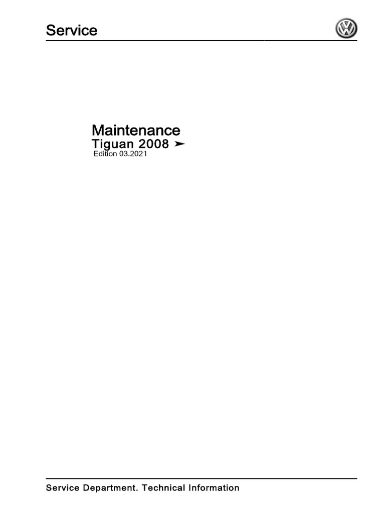 VW Tiguan 2008 Maintenance Eng | PDF | Diesel Engine | Engines