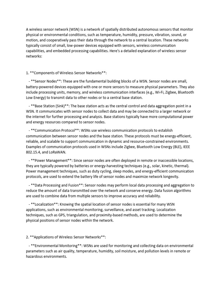 A Wireless Sensor Network Pdf Wireless Sensor Network Computer Network