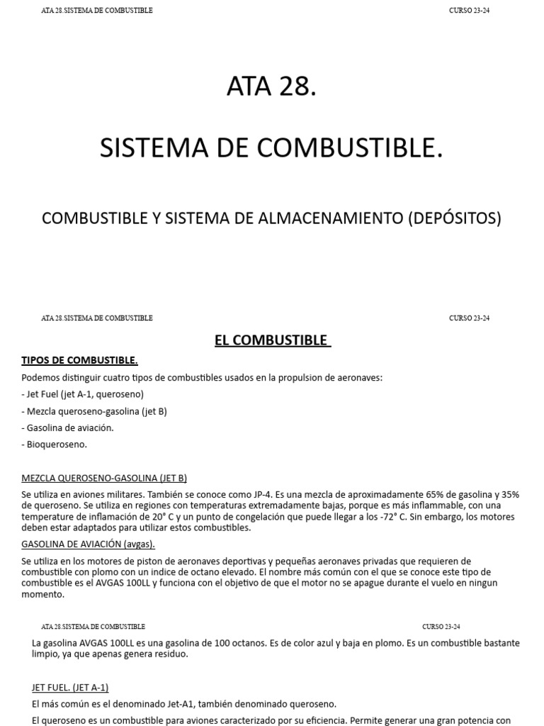 02.ATA 28.combustible y Sistema de Almacenamiento (Depósitos) . | PDF ...