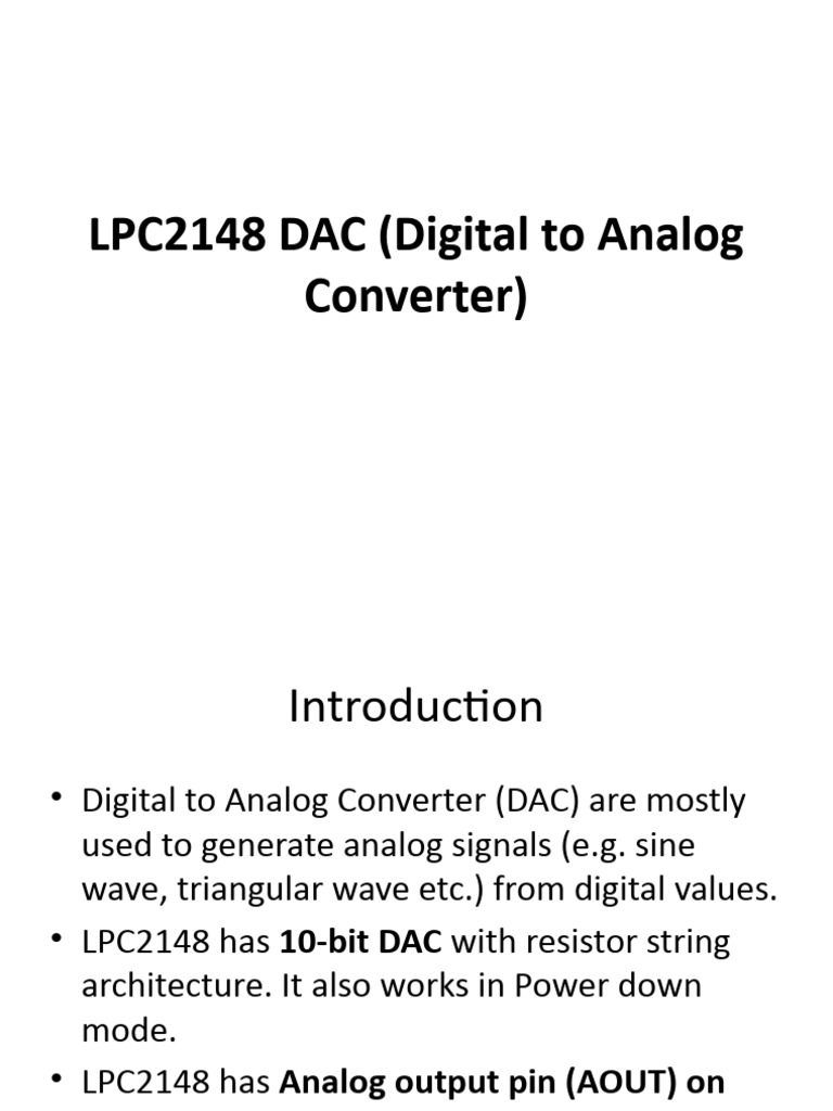 LPC2148 DAC (Digital To Analog Converter) | PDF