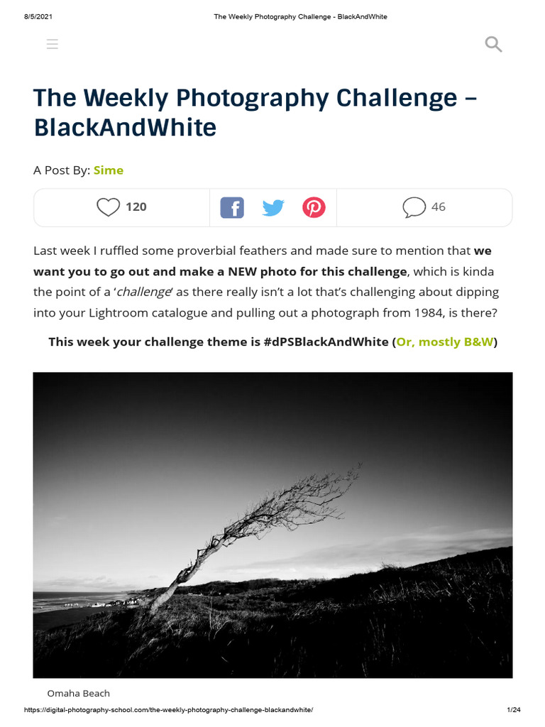 The Weekly Photography Challenge - BlackAndWhite | PDF