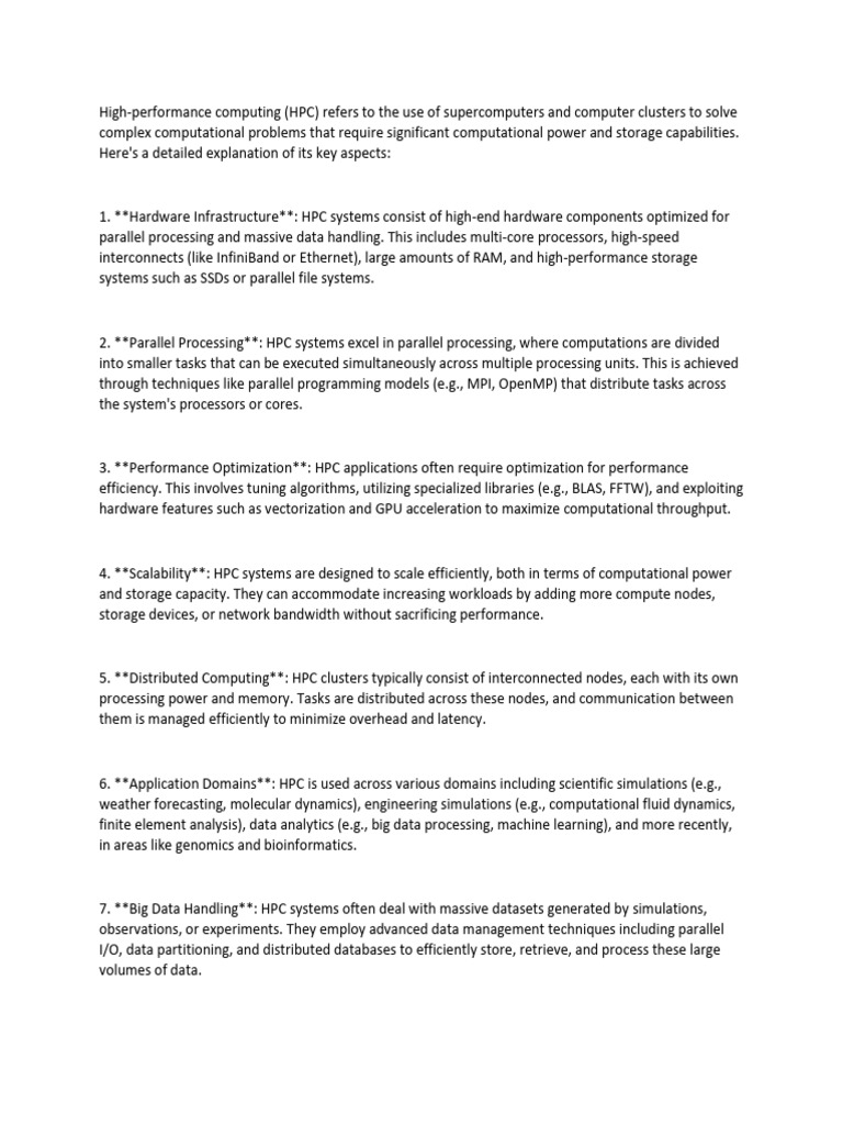 High Performance Computing | PDF | Supercomputer | Parallel Computing