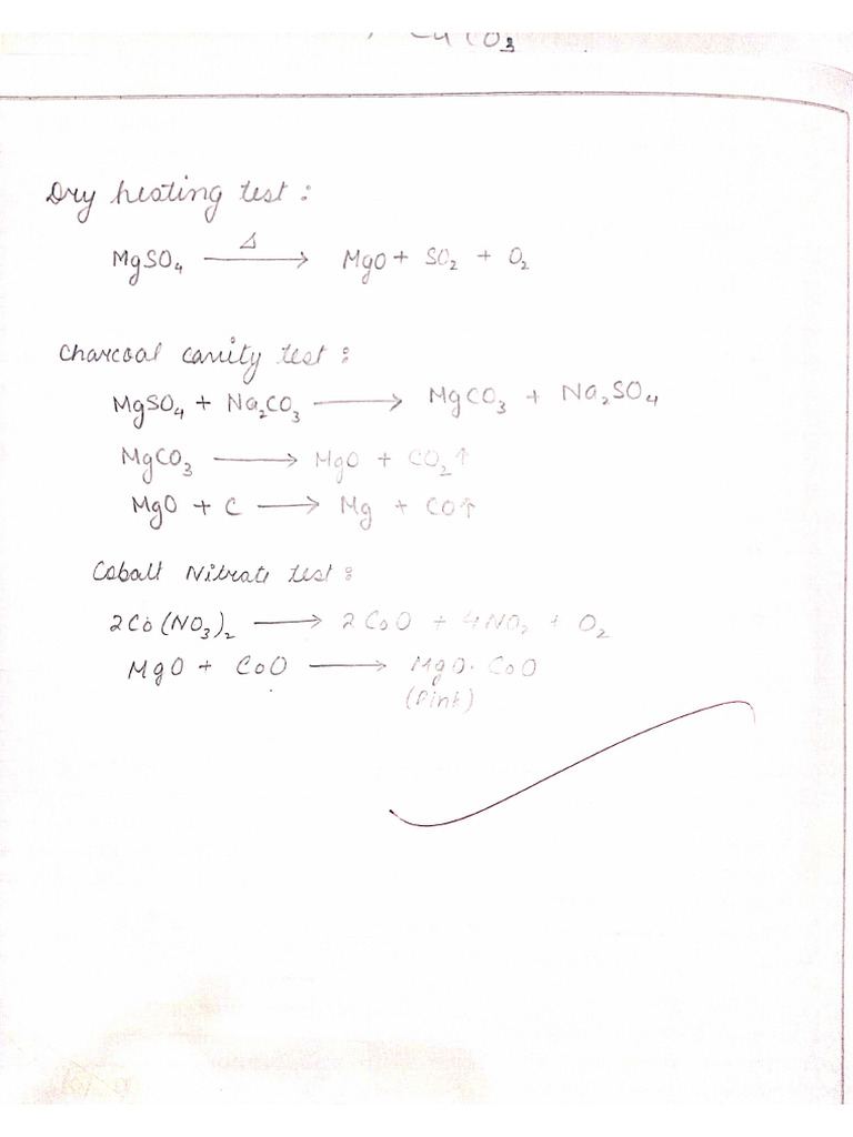 Salt Analysis MgSO4 | PDF