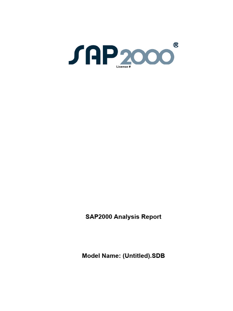 SAP2000 Analysis Report: License # | PDF
