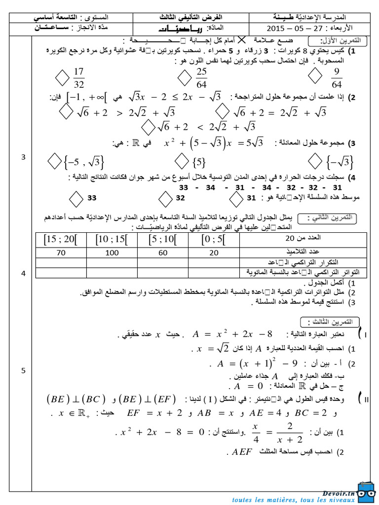 devoir-de-synthèse-n°3--2014-2015(mr-zouari-sami) | PDF devoir-de-synthèse-n°3--2014-2015(mr-zouari-sami) | PDF