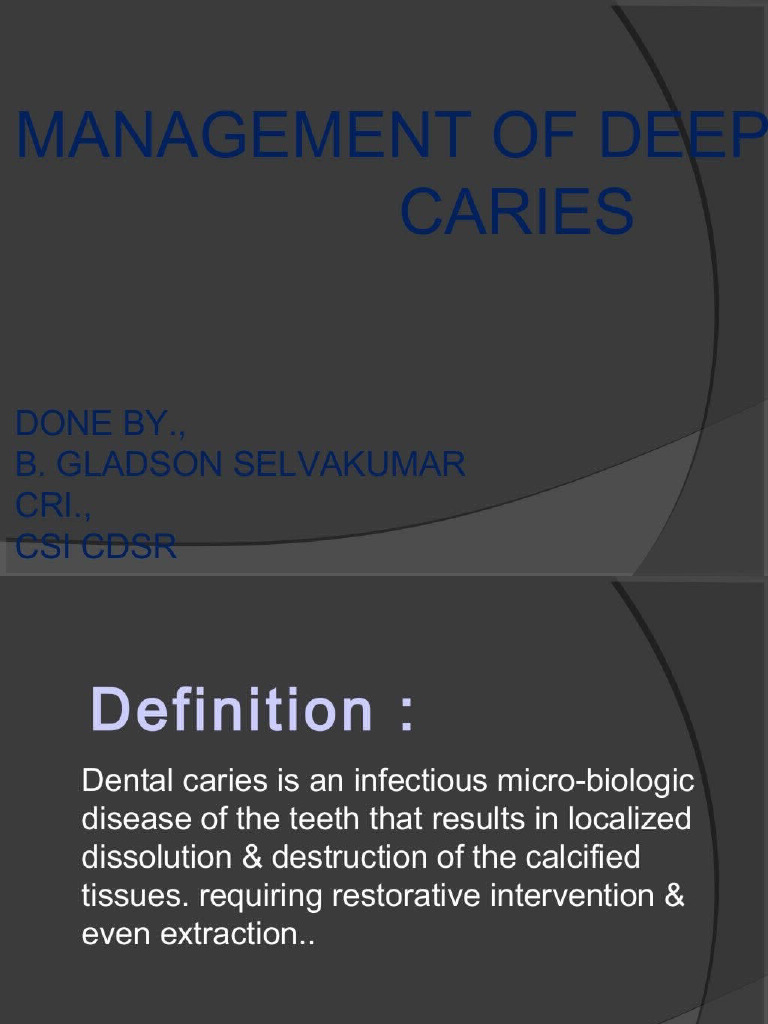 Deep Caries Management | PDF