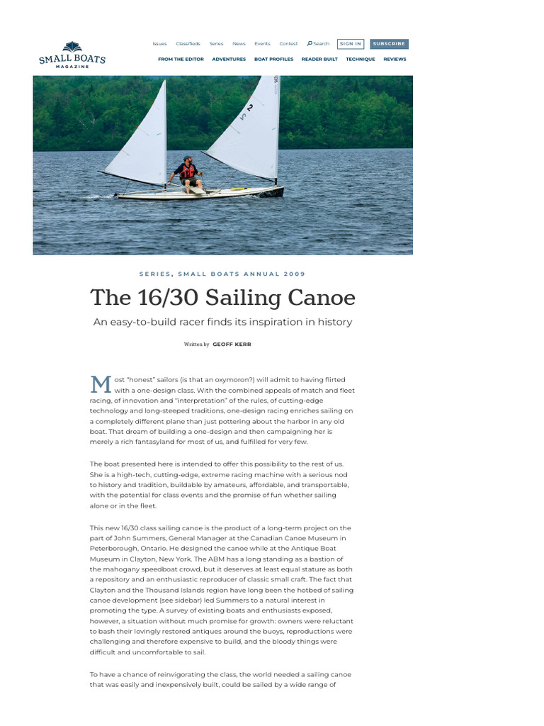 Sailing Canoe Plans | PDF