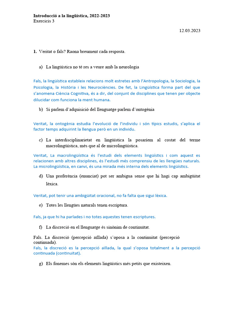 Exercicis 3 Intro Ling 2023 Helena Mallorca | PDF