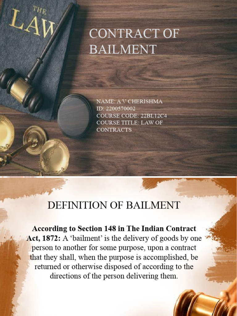 Bailment ppt | PDF | Private Law | Common Law